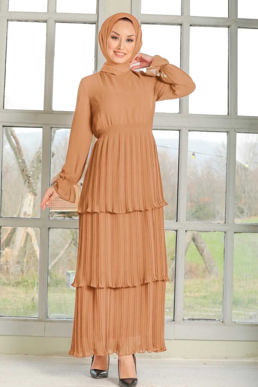 Biscuit Hijab Dress 2733BS - Neva-style.com