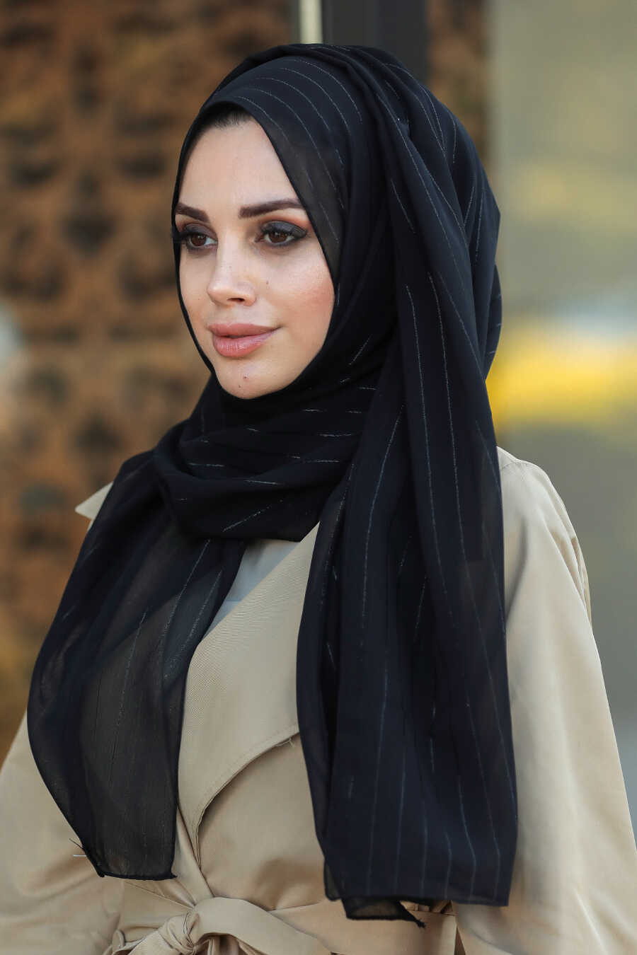 Black Hijab Shawl 7549S - Neva-style.com